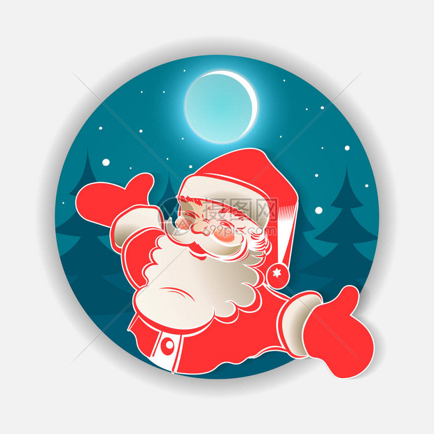 圣诞蓝色圆形标志插画图片下载-正版图片402365563-摄图网