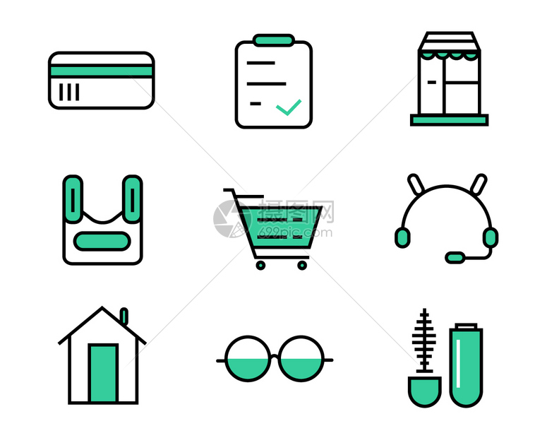 绿色ICON图标饰品类元素套图svg图标插画图片下载-正版图片402395984-摄图网