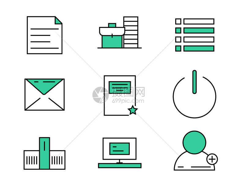 绿色ICON图标商务套图svg图标插画图片下载-正版图片402396666-摄图网
