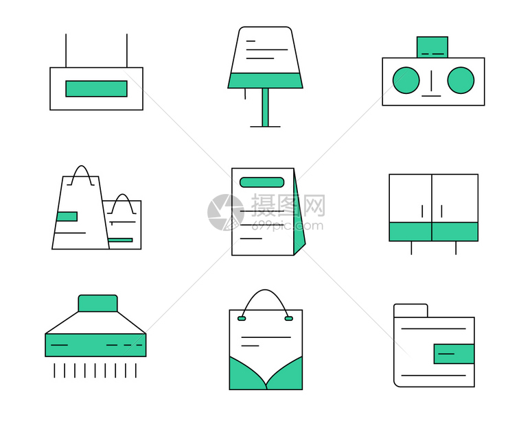 绿色ICON图标购物元素套图svg图标插画图片下载-正版图片402396674-摄图网