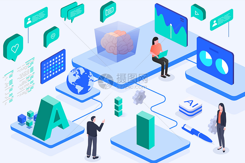 2.5DAI人工智能大数据矢量插画插画图片下载-正版图片402397280-摄图网