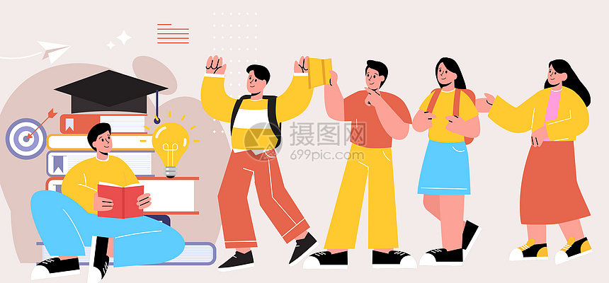 教育文化插画组件3插画图片下载-正版图片402399374-摄图网