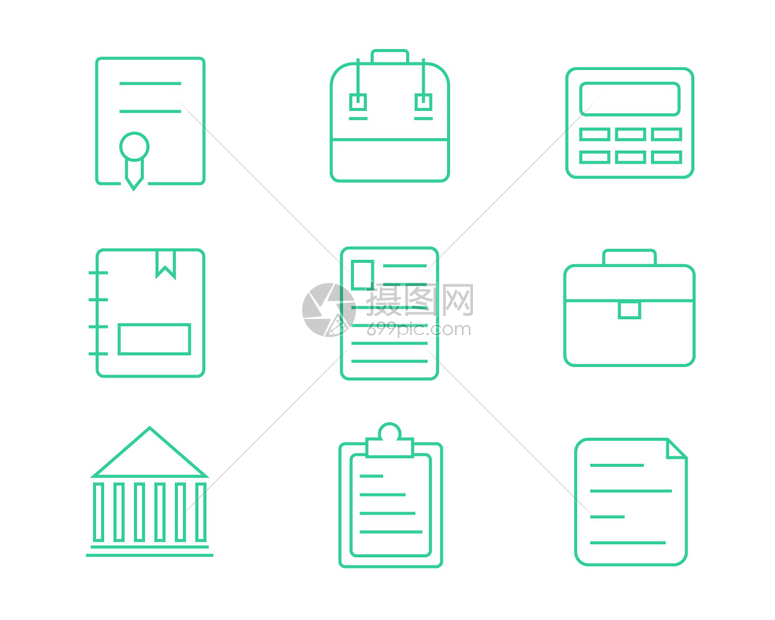 绿色ICON图标教育元素套图svg图标2插画图片下载-正版图片402399401-摄图网