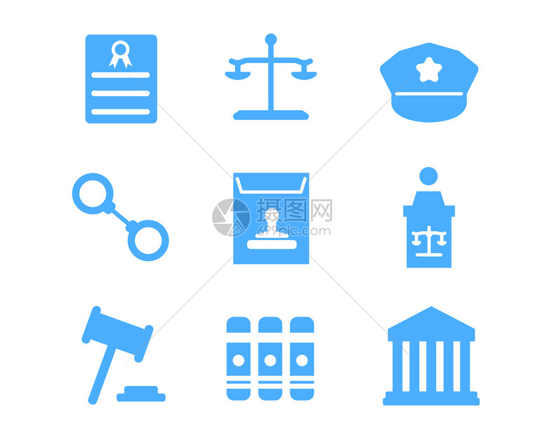 蓝色法律图标svg图标元素套图插画图片下载-正版图片402399925-摄图网