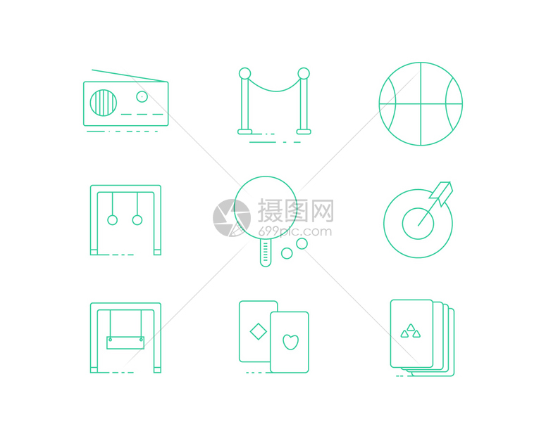 绿色ICON图标音乐娱乐SVG图标元素套图插画图片下载-正版图片402400088-摄图网