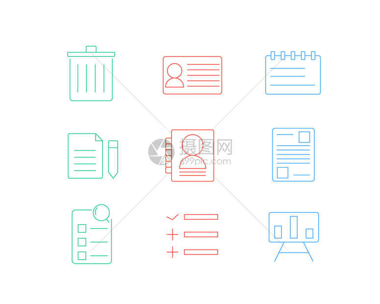 彩色ICON图标办公SVG图标元素套图插画图片下载-正版图片402400501-摄图网