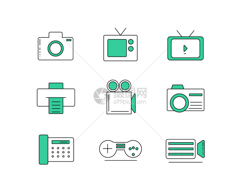 绿色ICON图标电子设备SVG图标元素套图0插画图片下载-正版图片402400555-摄图网