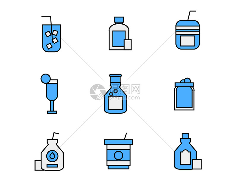 彩色酒水饮料图标矢量SVG图标元素套图3插画图片下载-正版图片402400597-摄图网