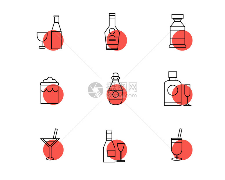 彩色酒水饮料图标矢量SVG图标元素套图343插画图片下载-正版图片402400616-摄图网