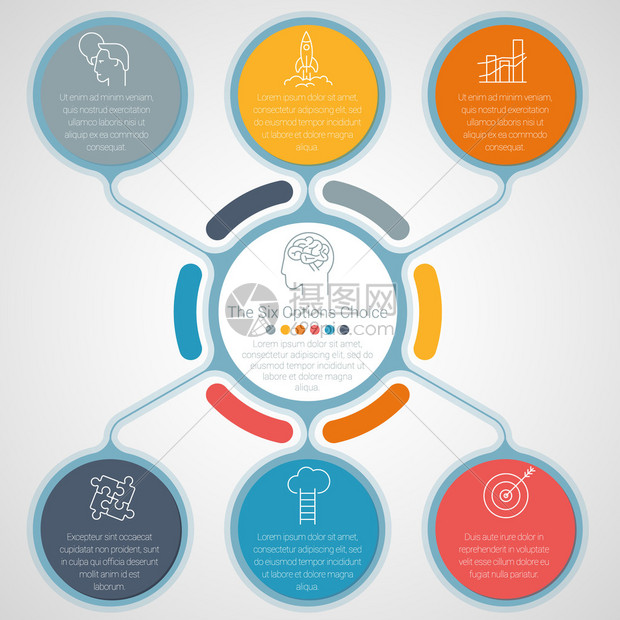 六个选项的信息图表模板插画图片下载-正版图片402408915-摄图网