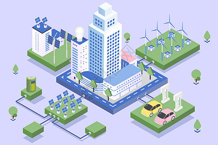 2.5D新能源充电站插画图片下载-正版图片402417424-摄图网