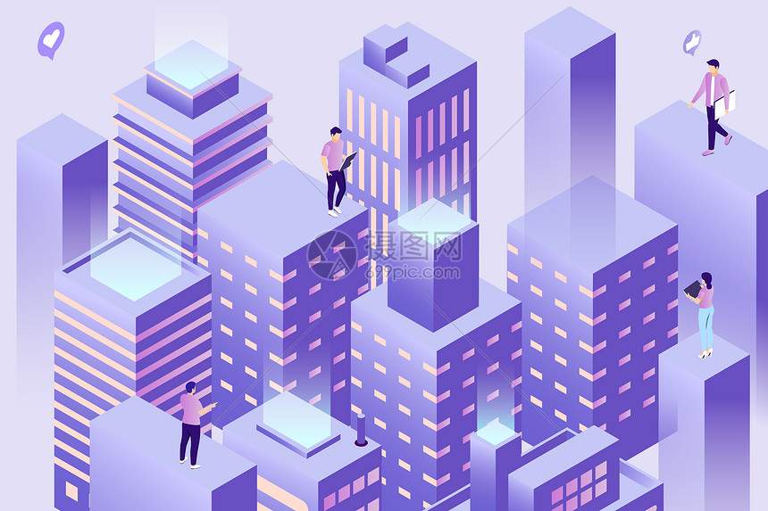2.5D风格城市建筑插画图片下载-正版图片402425207-摄图网