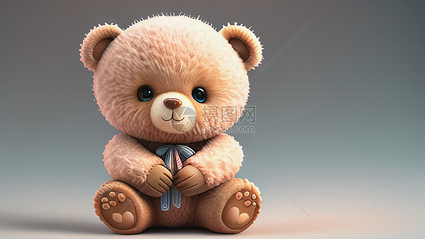 毛绒质感卡通小熊插画图片下载-正版图片402434884-摄图网