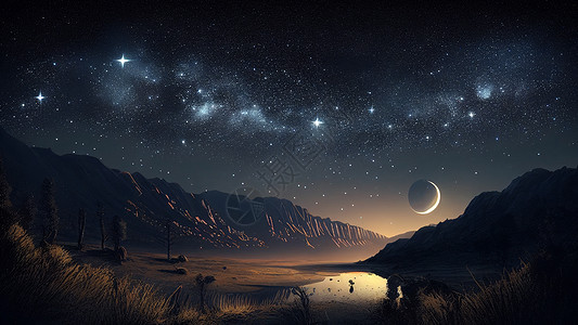 夜晚星辰插画图片下载-正版图片402435474-摄图网