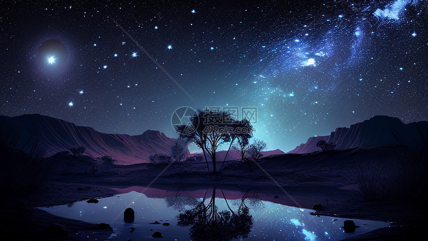 夜晚星空插画图片下载-正版图片402435481-摄图网