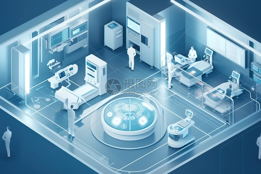 2.5D科技智能医疗保健治疗中心数字艺术插画图片下载-正版图片402442160-摄图网