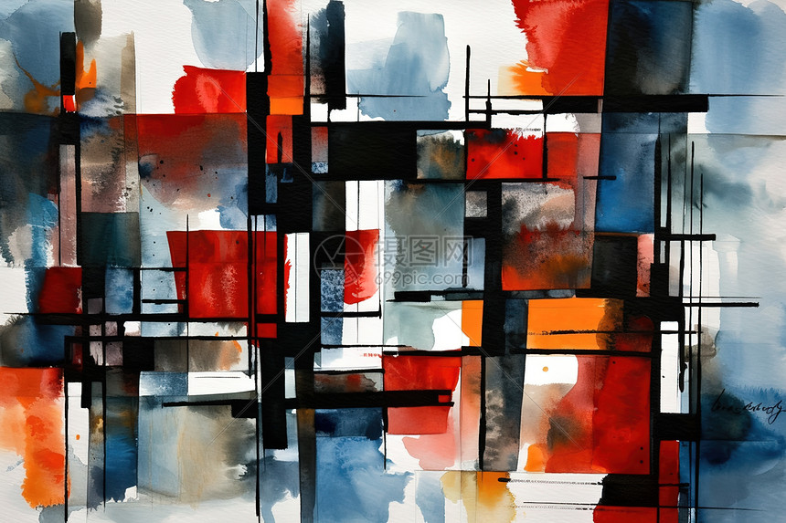 致敬蒙德里安数字艺术插画图片下载-正版图片402443317-摄图网
