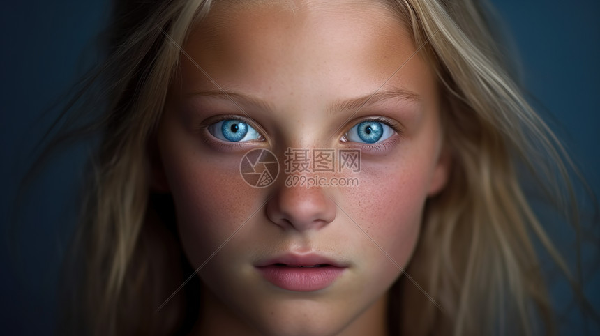 国外美女正面脸摄影照片数字艺术插画图片下载-正版图片402448237-摄图网