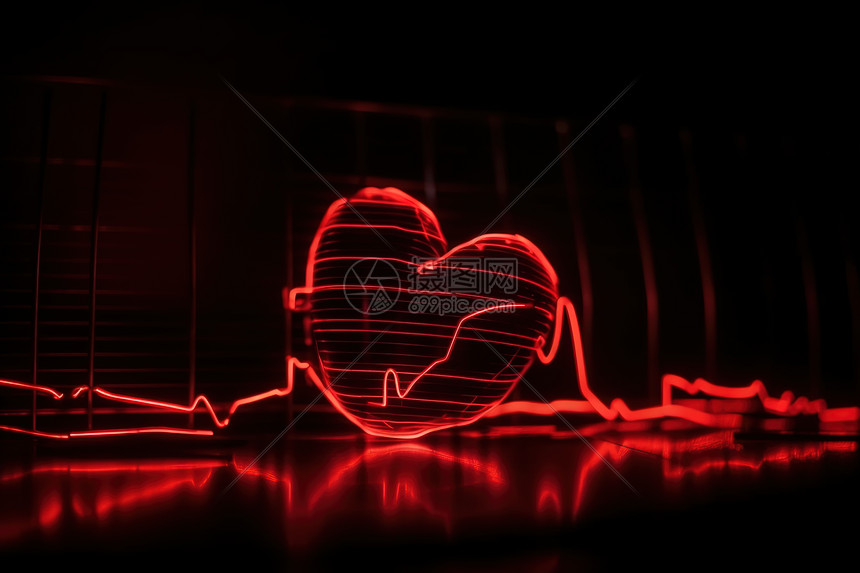 红色线条心脏插画图片下载-正版图片402450655-摄图网