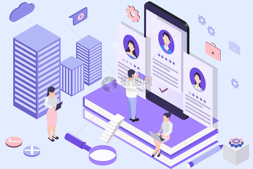 2.5D企业招聘矢量插画插画图片下载-正版图片402451839-摄图网