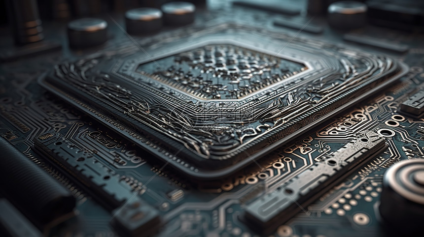 充满复古纹理的CPU特写数字艺术插画图片下载-正版图片402454974-摄图网