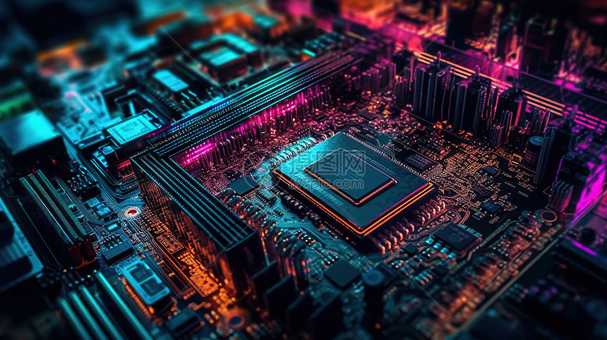 复杂结构的立体CPU特写图片素材-正版创意图片402454987-摄图网