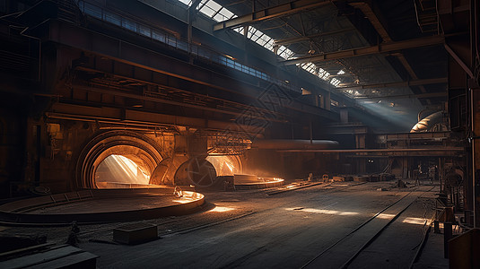 钢铁厂车间冶金场景插画图片下载-正版图片402455499-摄图网