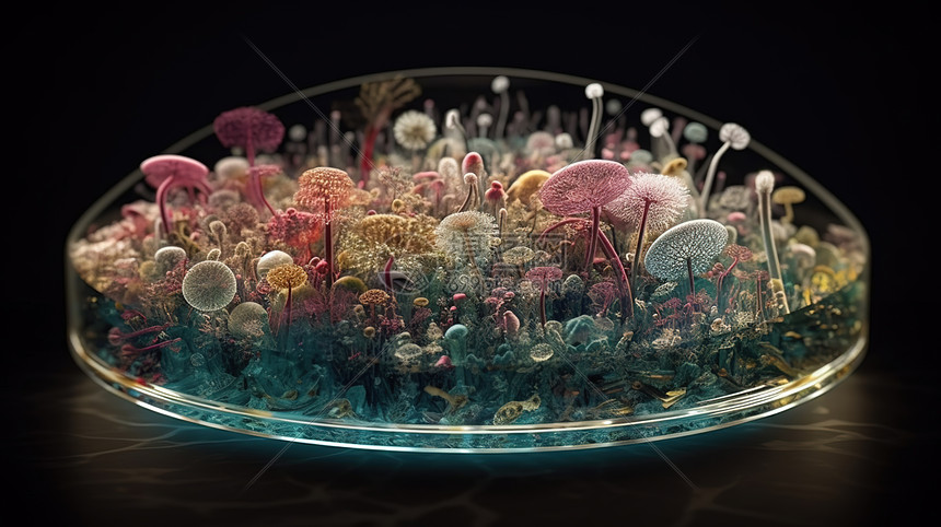 显微镜下的细菌数字艺术插画图片下载-正版图片402455661-摄图网