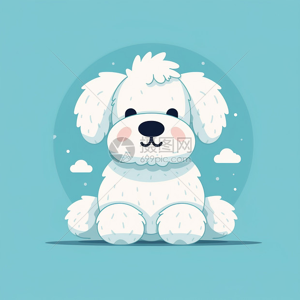 可爱卡通白色小狗插画图片下载-正版图片402458149-摄图网