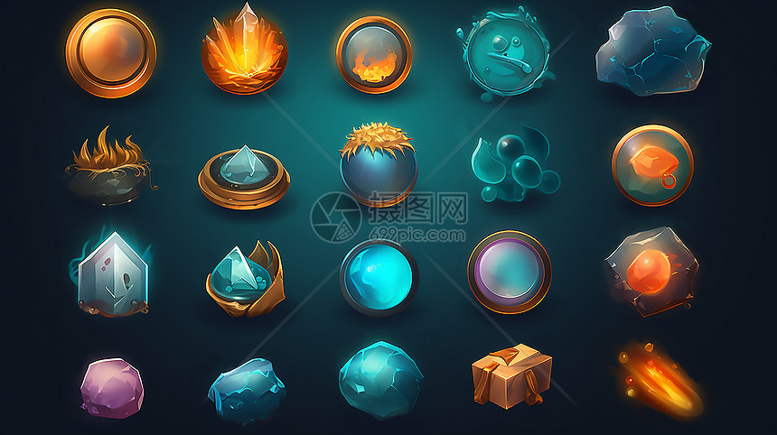 游戏图标插画图片下载-正版图片402461775-摄图网