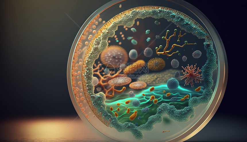 蓝色透光微生物图片素材-正版创意图片402462524-摄图网