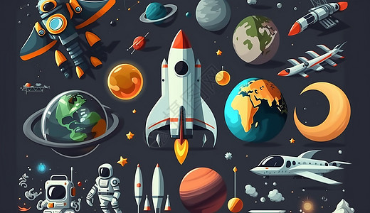 科技航天技术插画图片下载-正版图片600205063-摄图网