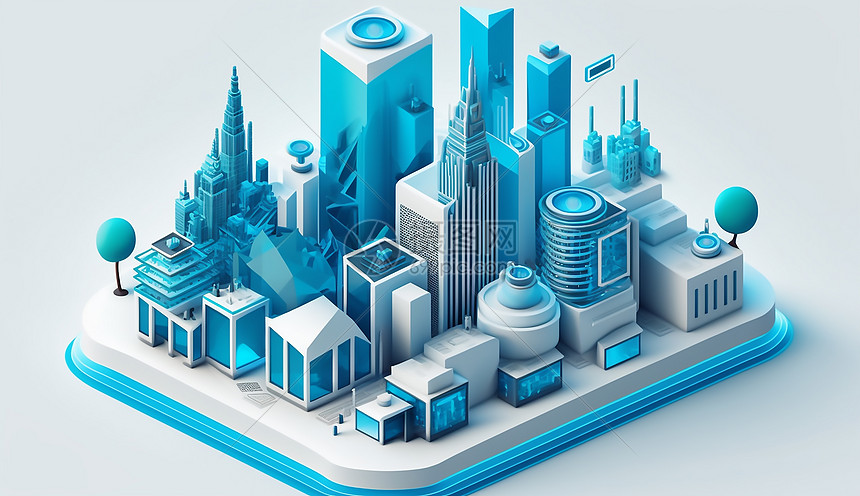 城市建筑群模型插画图片下载-正版图片402464028-摄图网