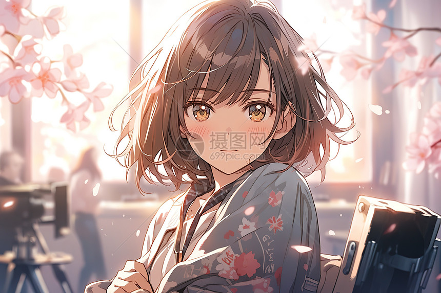 美少女漫画插画图片下载-正版图片402494837-摄图网