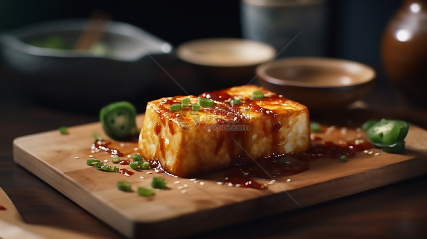餐桌上的美味豆腐食物插画图片下载-正版图片402497332-摄图网