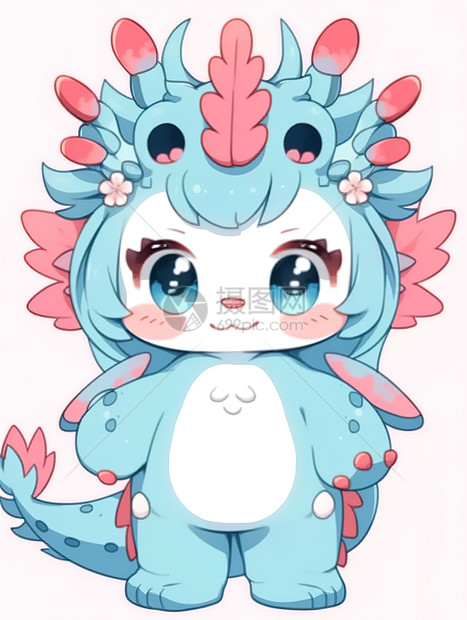 卡通q版可爱拟人小奶龙插画图片下载 正版图片402522618 摄图网