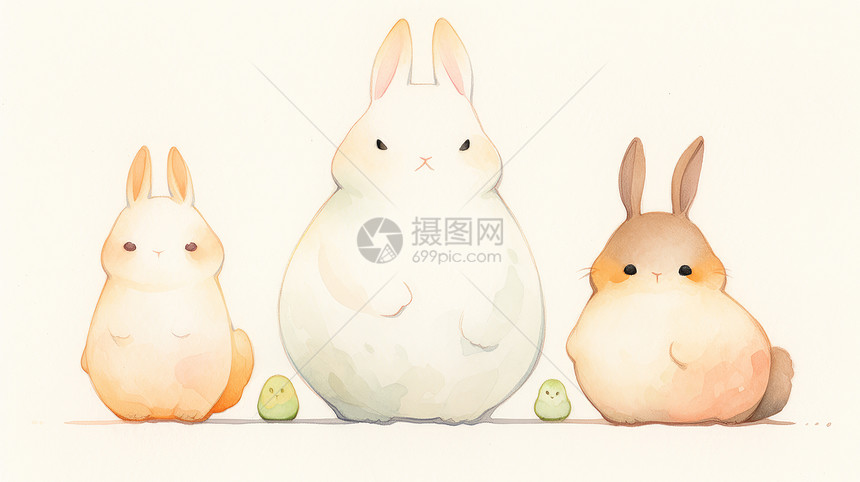 萌萌的卡通小兔子插画图片下载-正版图片402528007-摄图网