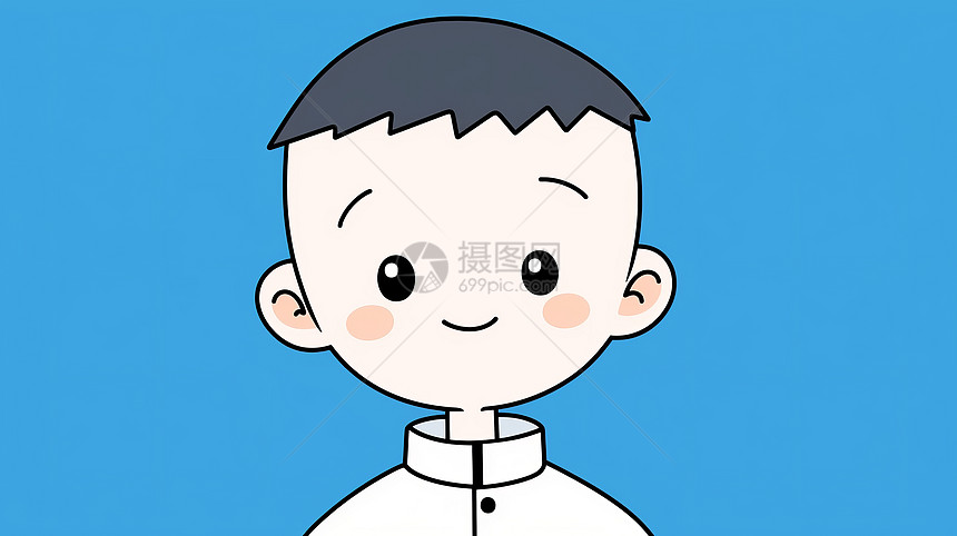 微笑的可爱卡通男孩头像插画图片下载-正版图片402529562-摄图网