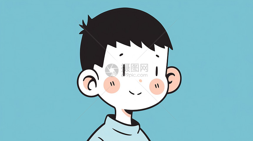 红着脸可爱的卡通小男孩头像插画图片下载-正版图片402529565-摄图网