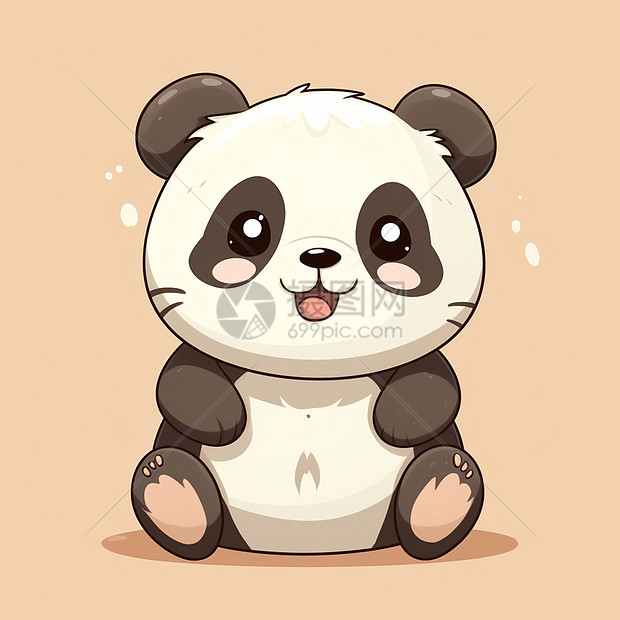 微笑可爱的卡通大熊猫插画图片下载-正版图片402532987-摄图网