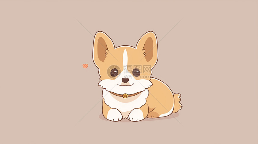 趴在地上可爱的卡通小狗插画图片下载-正版图片402533813-摄图网