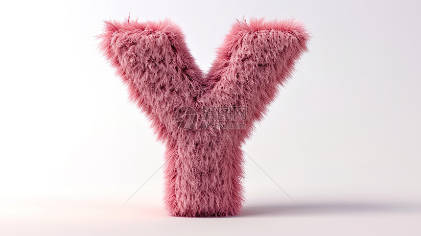 粉色毛茸茸字母Y插画图片下载-正版图片402546759-摄图网