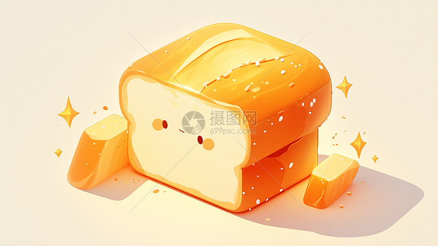 香喷喷美味的卡通面包插画图片下载-正版图片402578794-摄图网