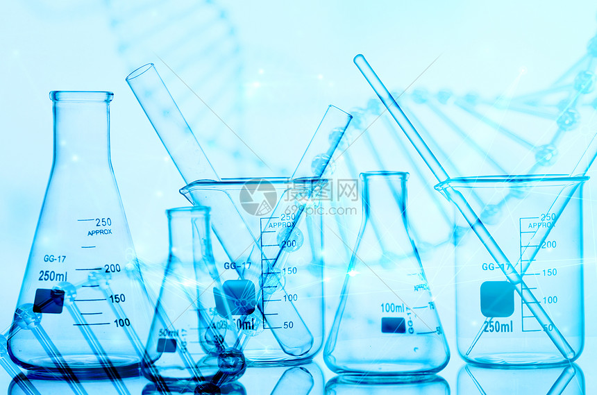 化学实验蓝色背景图片素材-正版创意图片500353214-摄图网