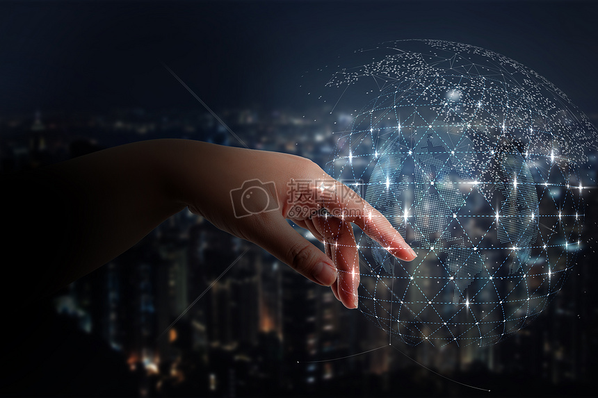 手与科技 图片素材-正版创意图片500416000-摄图网