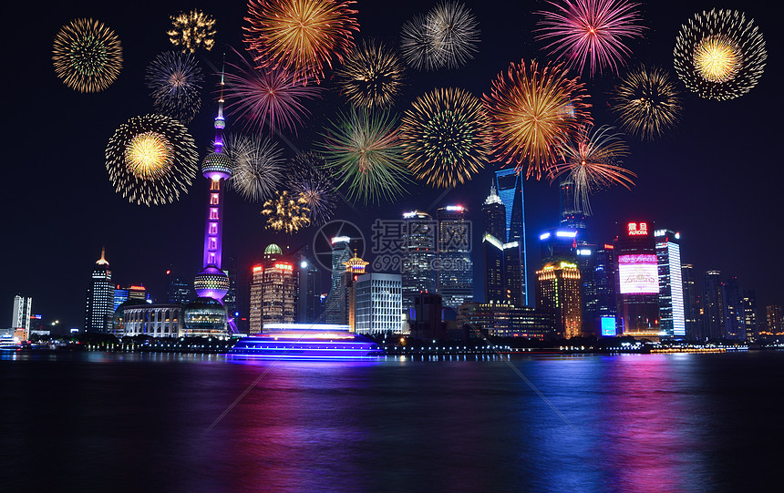 新年烟花背景图片素材-正版创意图片500772014-摄图网