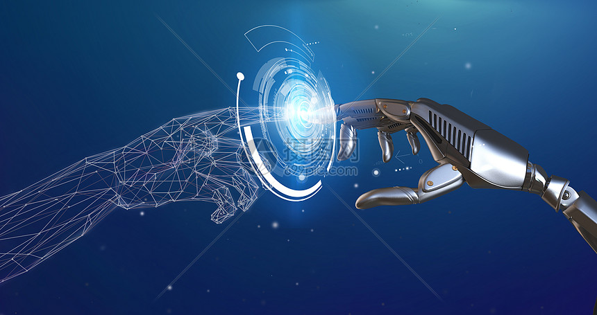 科技之手图片素材-正版创意图片500828586-摄图网