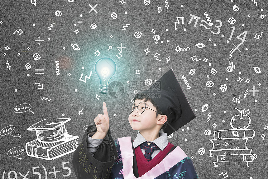 聪明的小朋友图片素材-正版创意图片500899567-摄图网