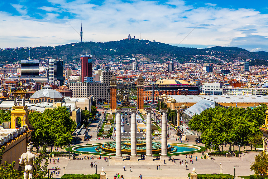 西班牙巴塞罗那城市景观高清图片下载-正版图片501006133-摄图网
