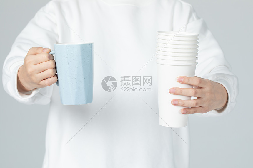 节约环保拒绝一次性纸杯高清图片下载-正版图片501584700-摄图网